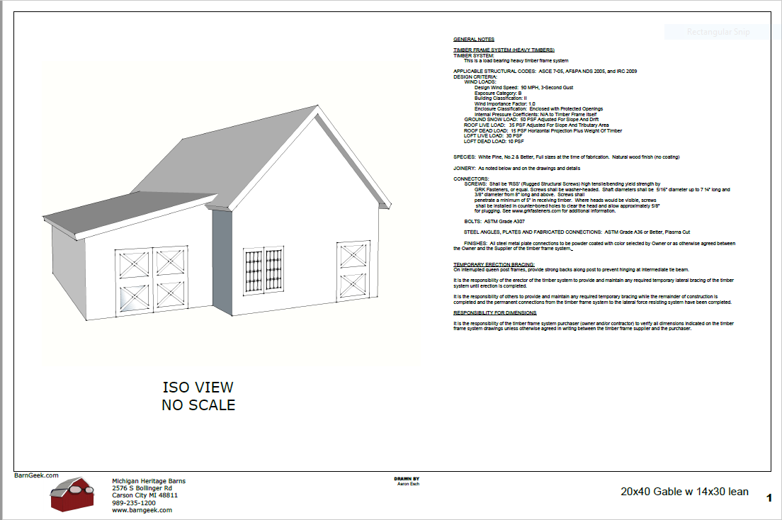 20x40 Gable Barn Plans - Barngeek.com